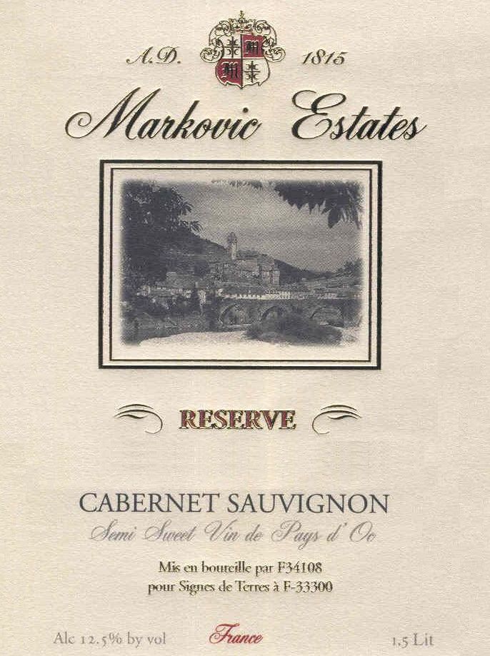 Markovic Estates Wine - Learn About & Buy Online | Wine.com