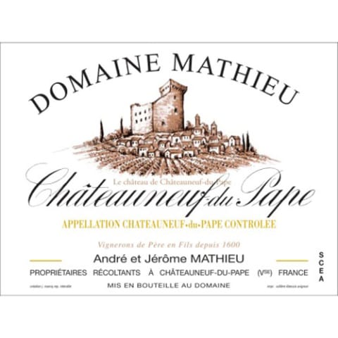 Domaine Mathieu Chateauneuf-du-Pape 2012 | Wine.com