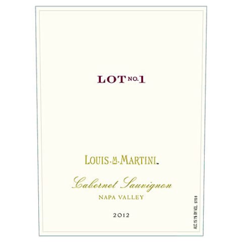 Louis Martini Lot 1 Cabernet Sauvignon 2012 | Wine.com