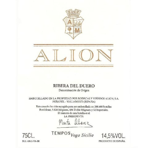 Tempos Vega Sicilia Alion 2012 | Wine.com