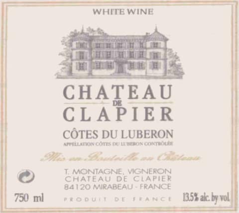 Chateau de Clapier Cotes De Luberon Blanc 2004 | Wine.com