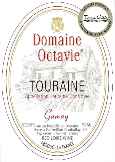 Domaine Octavie Touraine Gamay 2015 | Wine.com