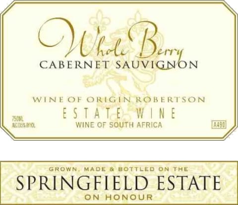 Springfield Estate Whole Berry Cabernet Sauvignon 2013 | Wine.com