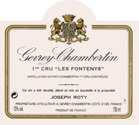 Domaine Joseph Roty Gevrey-Chambertin Les Fontenys Premier Cru 2009 ...