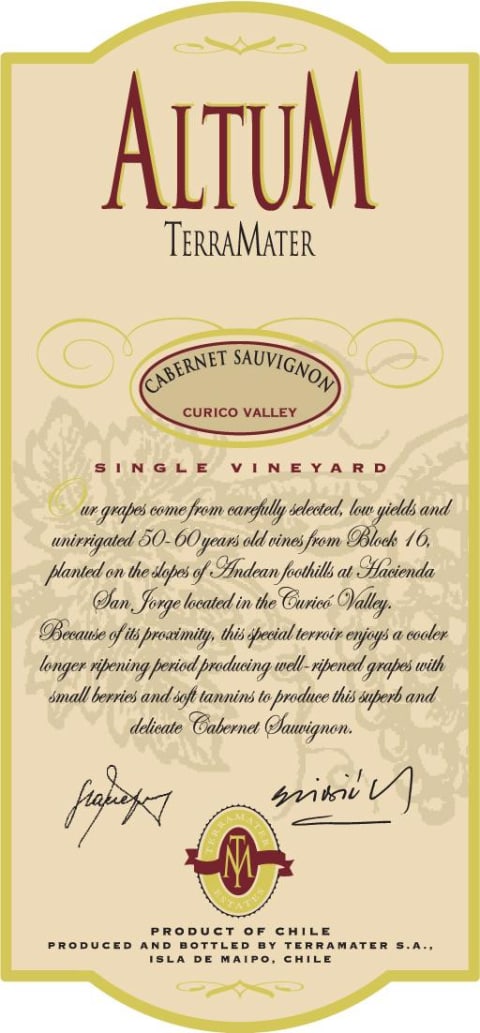 TerraMater Altum Cabernet Sauvignon 2011 | Wine.com