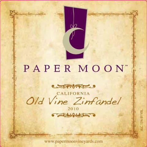 Paper Moon Vineyards Old Vine Zinfandel 2010 | Wine.com