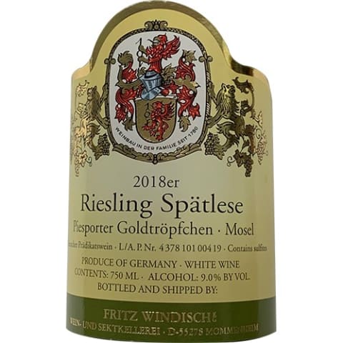 Weingut Fritz Windisch Piesporter Goldtropfchen Riesling Spatlese 2018 ...