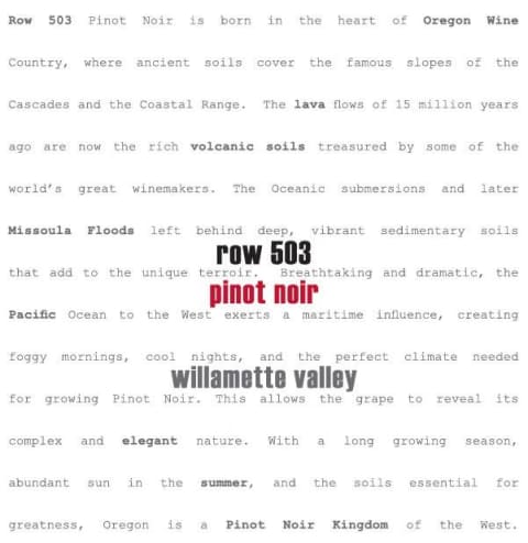 Row 503 Pinot Noir 2015 | Wine.com
