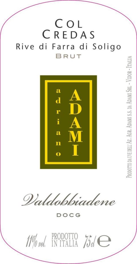 Adami Prosecco Superiore Valdobbiadene Col Credas 2019 | Wine.com