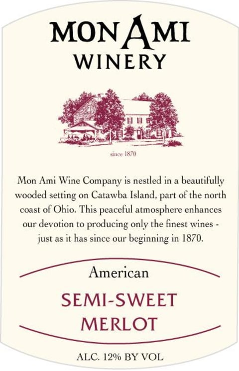 Mon Ami Winery American Semi-Sweet Merlot | Wine.com