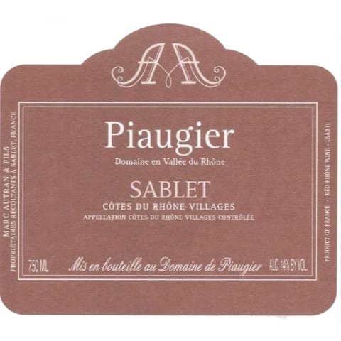 Domaine de Piaugier Sablet Rouge 2019 | Wine.com