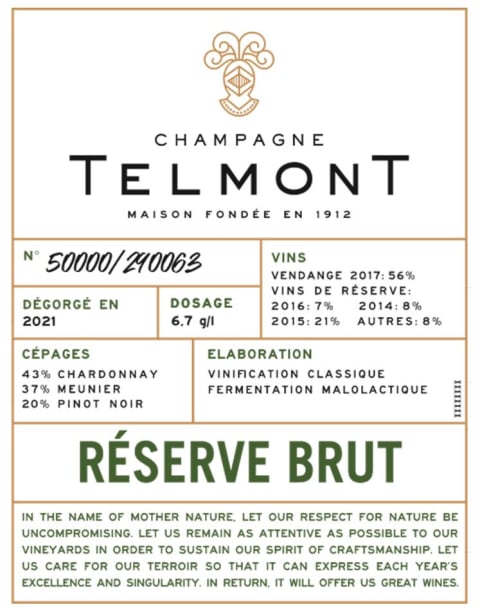Champagne Telmont Reserve Brut | Wine.com