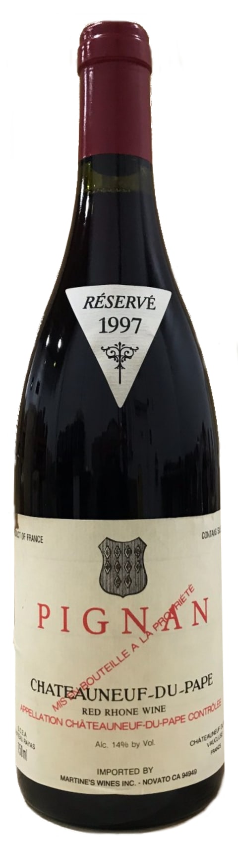 Chateau Rayas Pignan Chateauneuf-du-Pape Reserve (slightly stained ...
