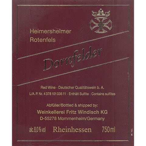 Weingut Fritz Windisch Heimersheimer Rotenfels Dornfelder 2021 | Wine.com