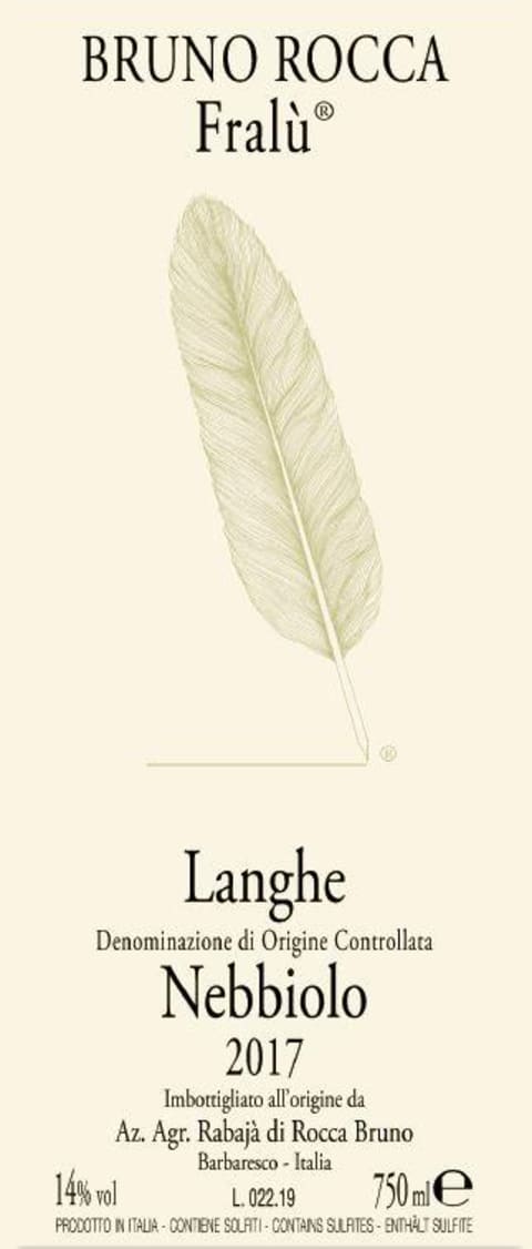 Bruno Rocca Langhe Fralu Nebbiolo 2017 | Wine.com