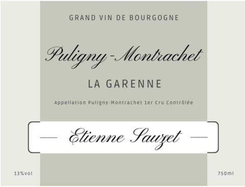 Domaine Etienne Sauzet Puligny-Montrachet La Garenne Premier Cru 2020 ...