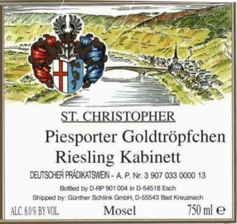 St. Christopher Piesporter Goldtropfchen Riesling Kabinett 2021 | Wine.com