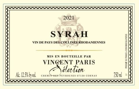 Vincent Paris Vin de Pays Collines Rhodaniennes Syrah 2021 | Wine.com