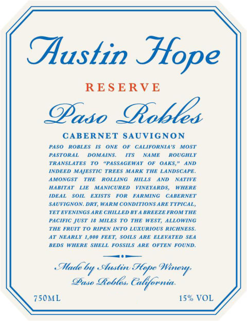 Austin Hope Reserve Cabernet Sauvignon 2020 | Wine.com