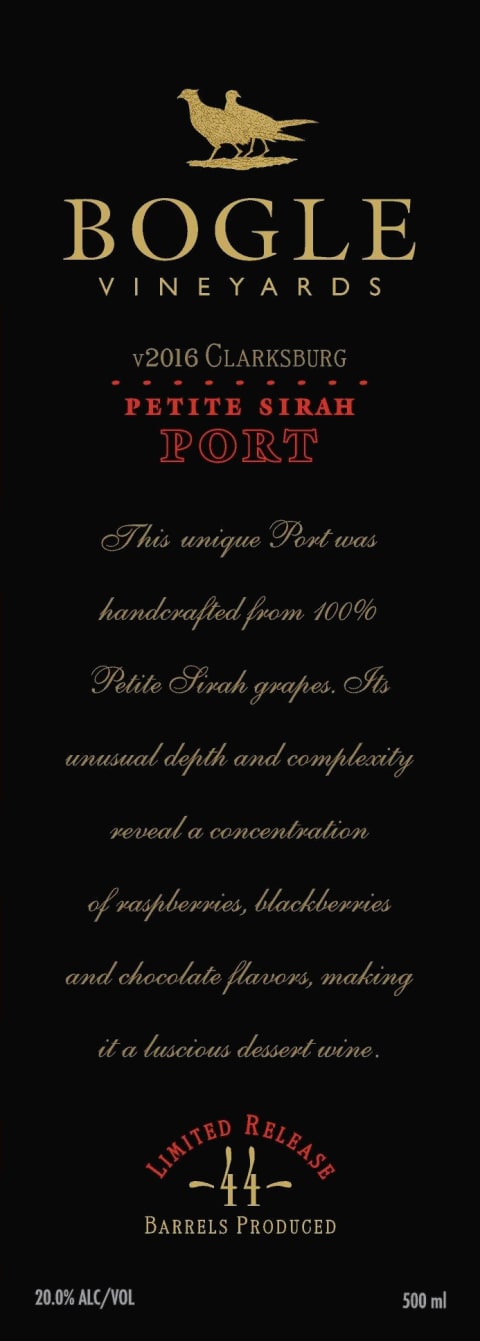 Bogle Petite Sirah Port (500ML) 2016 | Wine.com