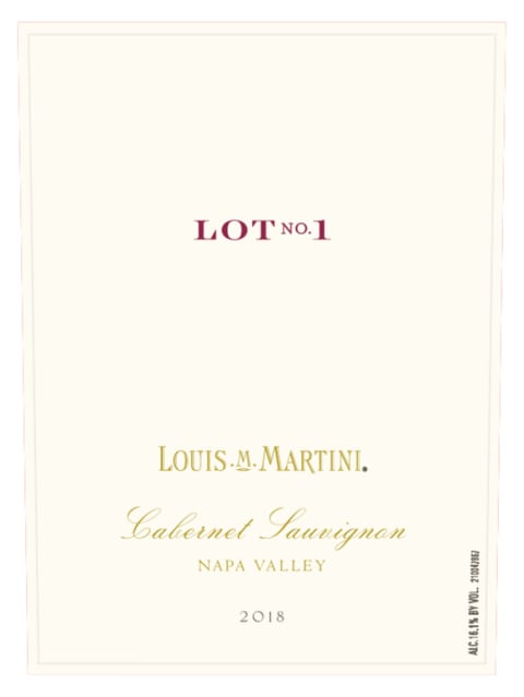 Louis Martini Lot 1 Cabernet Sauvignon 2018 | Wine.com