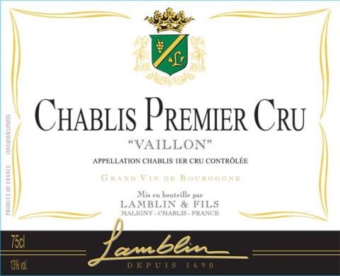 Lamblin et Fils Chablis Vaillon Premier Cru 2020 | Wine.com