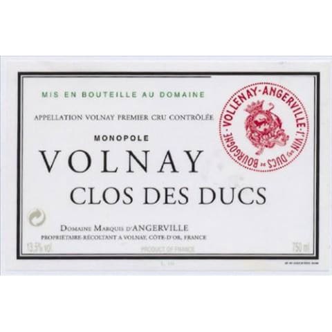 Domaine Marquis d'Angerville Volnay Clos des Ducs Premier Cru Monopole ...