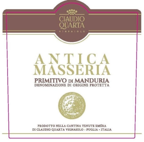Claudio Quarta Tenuta Emera Primitivo di Manduria Antica Masseria 2018 ...