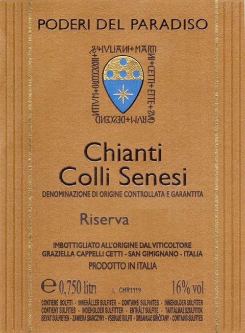 Poderi del Paradiso Chianti Colli Senesi Riserva 2020 | Wine.com