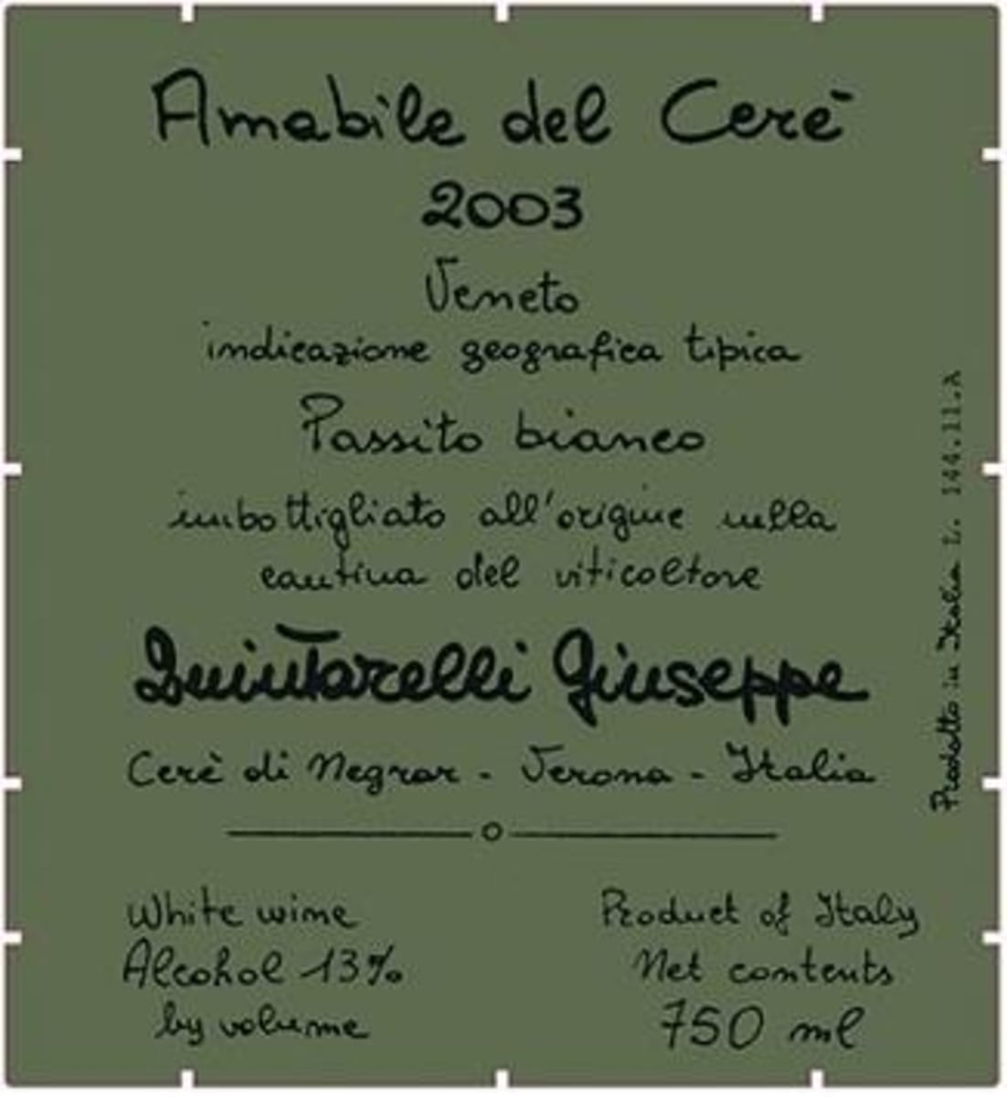 Giuseppe Quintarelli Amabile del Cere Passito Bianco (375ML half-bottle ...