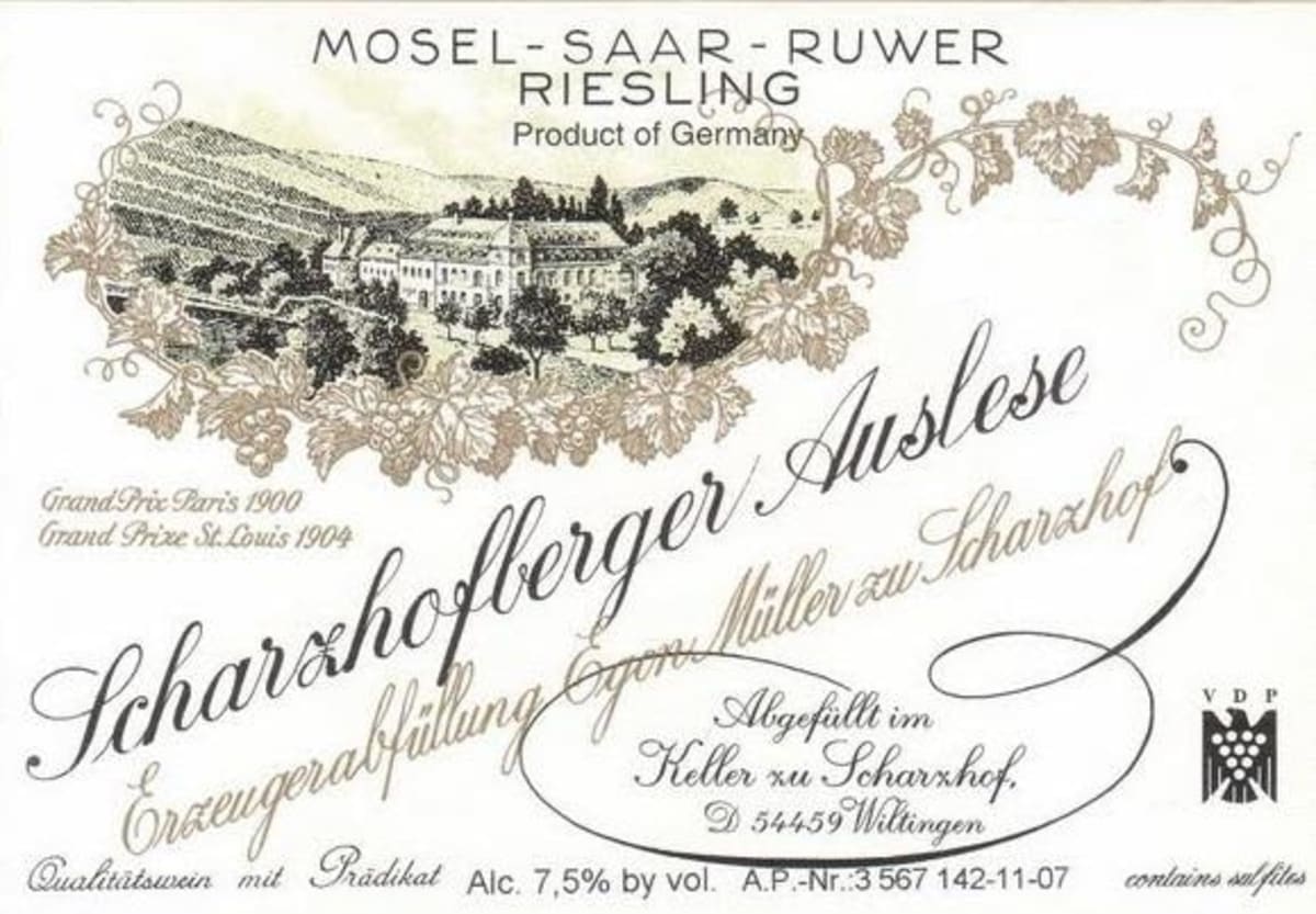 Egon Muller Scharzhofberger Riesling Auslese 2010 | Wine.com