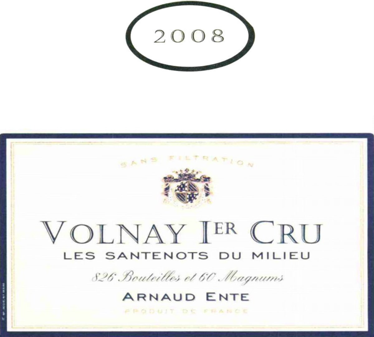 Domaine Arnaud Ente Volnay Santenots du Milieu Premier Cru 2008 | Wine.com