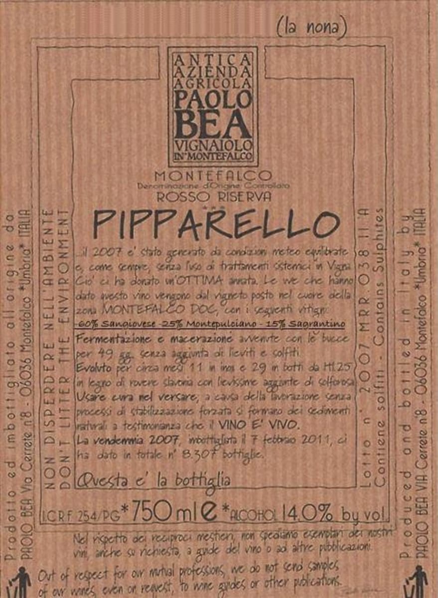 Paolo Bea Pipparello Montefalco Riserva 2009 | Wine.com