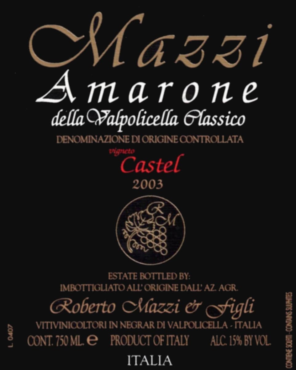 Roberto Mazzi Castel Amarone della Valpolicella Classico 2003 | Wine.com