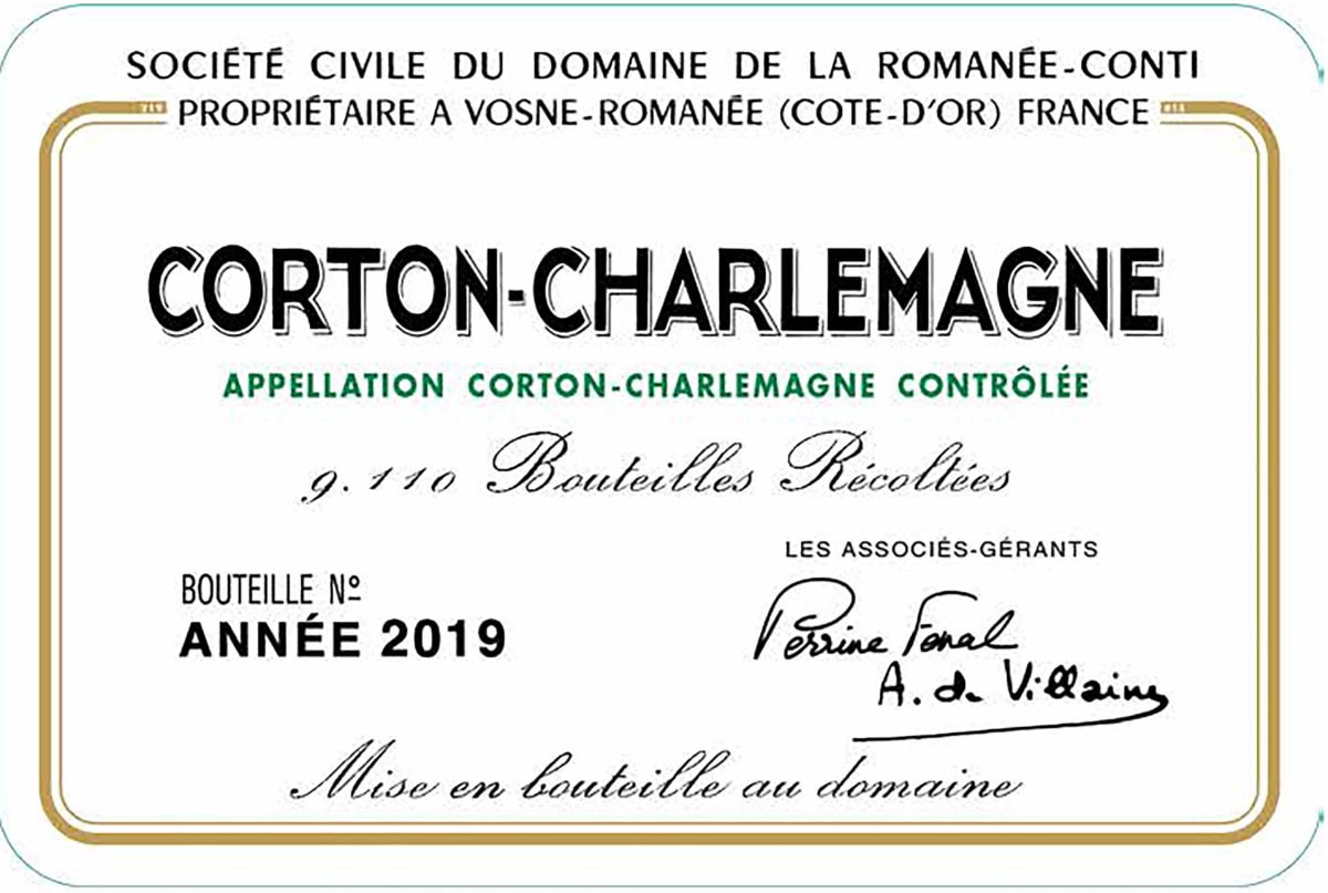 Domaine de la Romanee-Conti Corton-Charlemagne Grand Cru 2019 | Wine.com