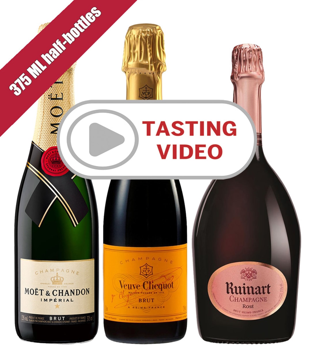 Champagne Trio with Tasting Video (375ML half-bottles) | Wine.com