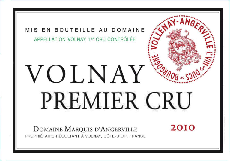 Domaine Marquis d'Angerville Volnay Premier Cru 2010 | Wine.com
