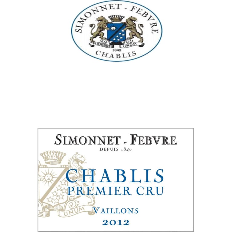 Simonnet-Febvre Chablis Vaillons Premier Cru 2012 | Wine.com