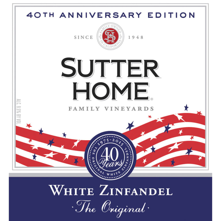 Sutter Home White Zinfandel 40th Anniversary Edition | Wine.com