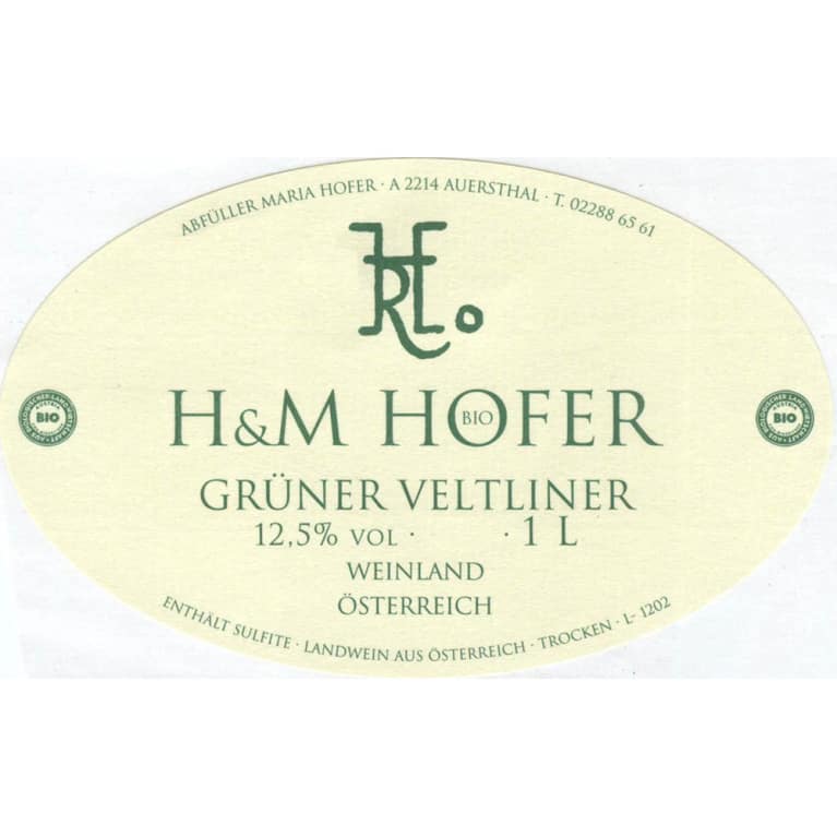 Hofer Gruner Veltliner (1 Liter) 2016 | Wine.com