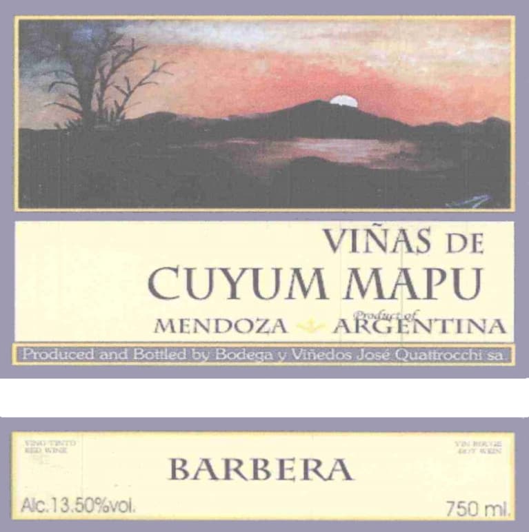 Bodega Quattrocchi Cuyum Mapu Barbera 2010 | Wine.com