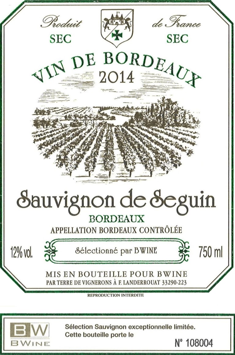 Chateau Seguin Sauvignon de Seguin 2014 | Wine.com