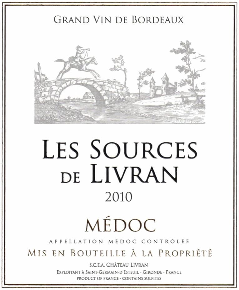 Chateau Livran Medoc Les Sources de Livran 2010 | Wine.com