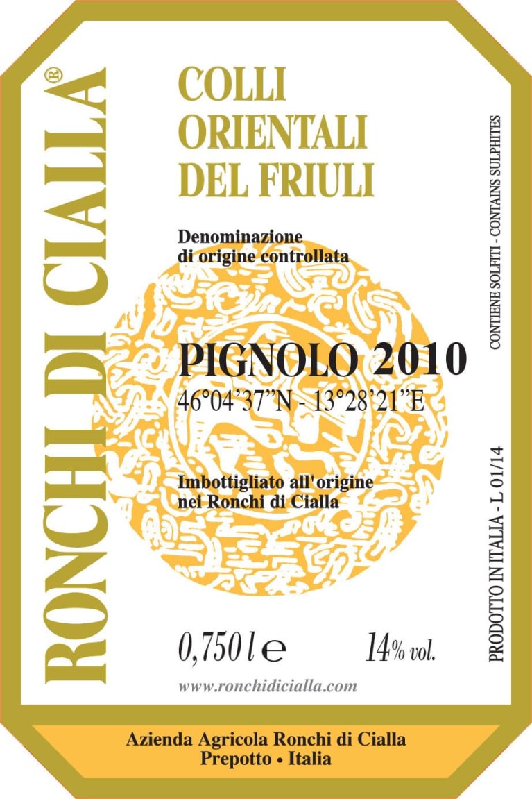 Ronchi di Cialla Colli Orientali del Friuli Pignolo 2010 | Wine.com