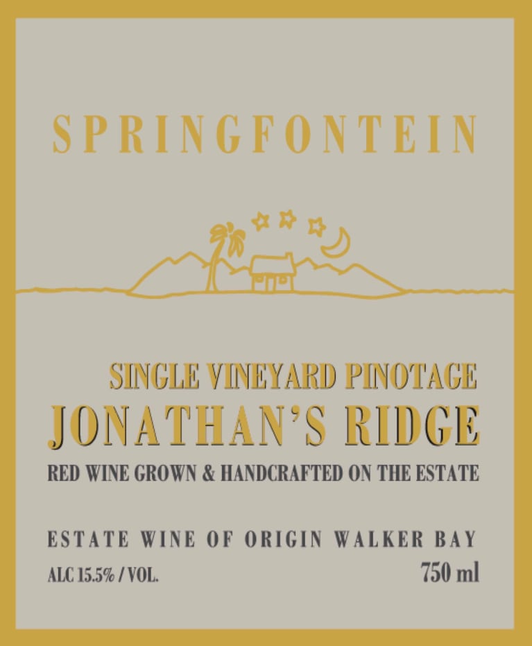 Springfontein Wine Estate Single Vineyard Jonathan's Ridge Pinotage ...