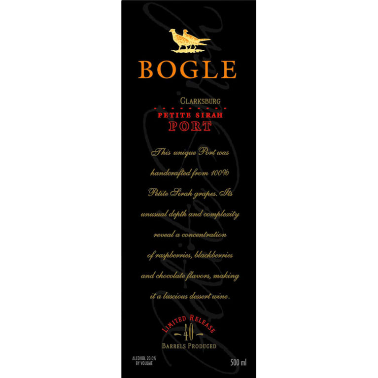 Bogle Petite Sirah Port (500ML) 2015 | Wine.com