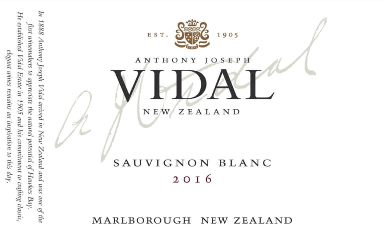 Vidal Wines Marlborough Sauvignon Blanc 2016 | Wine.com