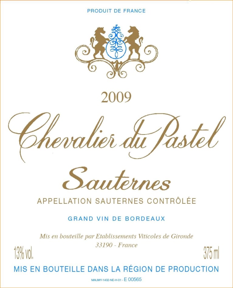 Yvon Mau Sauternes Chevalier du Pastel 2009 | Wine.com