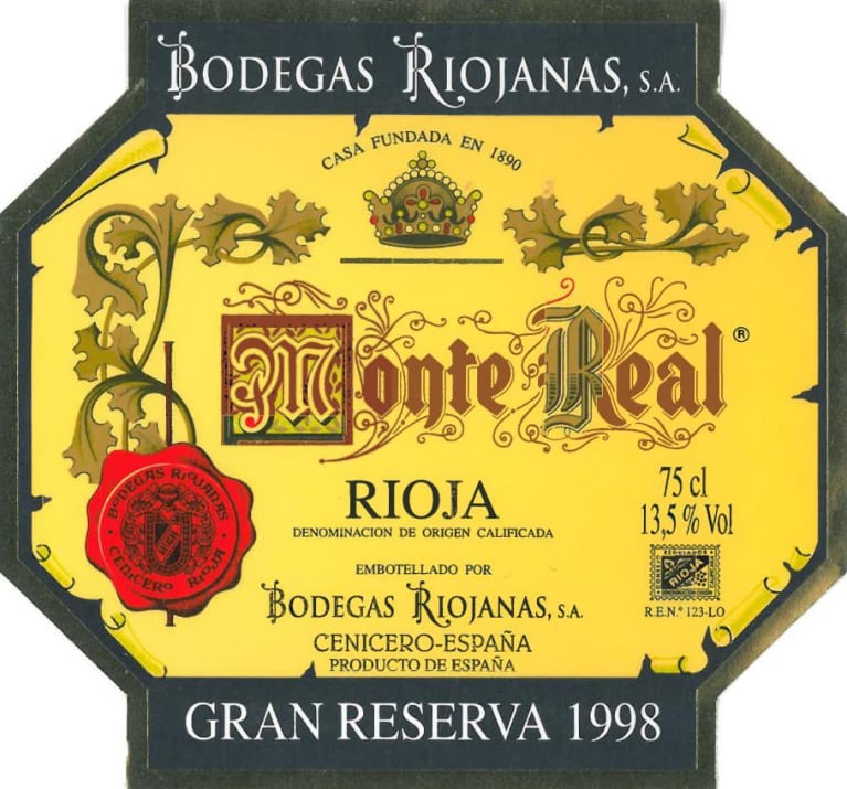 Bodegas Riojanas Monte Real Rioja Gran Reserva 1998 | Wine.com