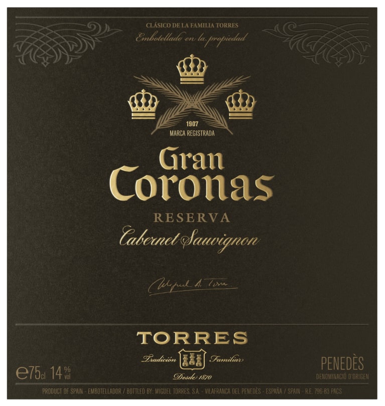 Familia Torres Gran Coronas Reserva Cabernet Sauvignon 2018 | Wine.com
